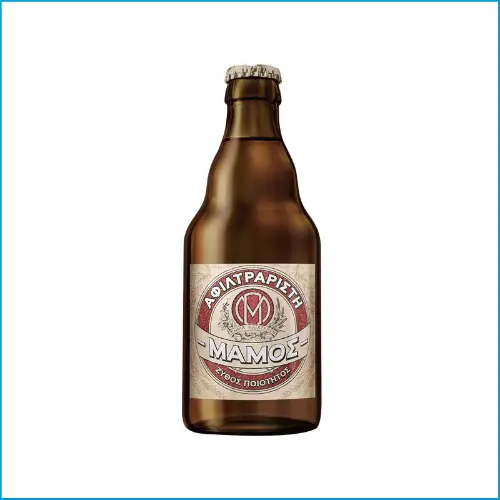 Mamos Lager unfiltered 330ml - The Greek Delicatessen
